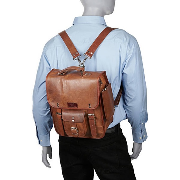 SHARO Genuine Leather Bags | Bags | Three In One Backpack Messenger ...